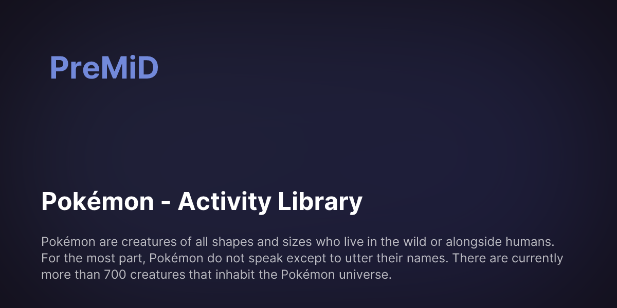 Pokémon - Activity Library | PreMiD