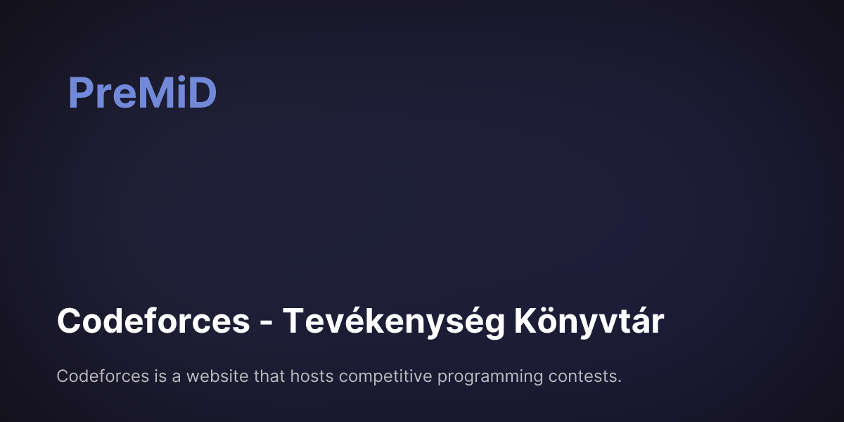 Codeforces - Activity Library | PreMiD