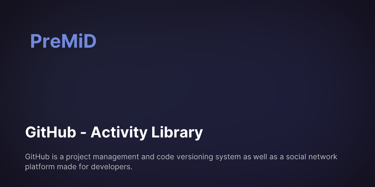 GitHub - Activity Library | PreMiD