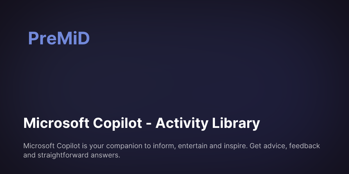 Microsoft Copilot - Activity Library | PreMiD
